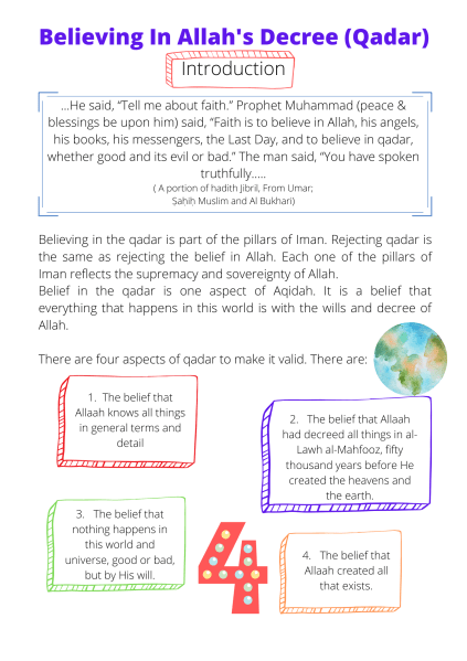 Free Worksheets: Learning about Al-Qadr